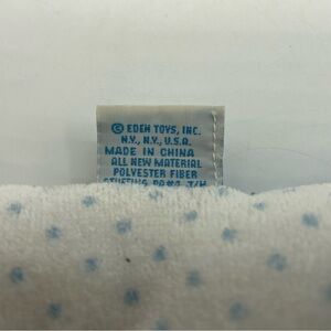 Eden Toys Vintage Eden Toys Blue White Polka Dot Cow Terry Cloth